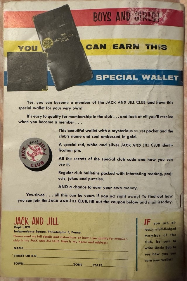 Vintage Jack and Jill Magazines for Girls & Boys Circa 1957 Fair Cond ...