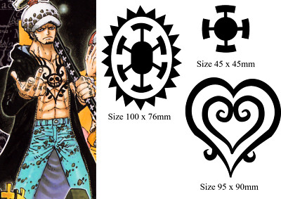 Trafalgar D. Water Law Hand Arm and Shoulder Tattoos | eBay