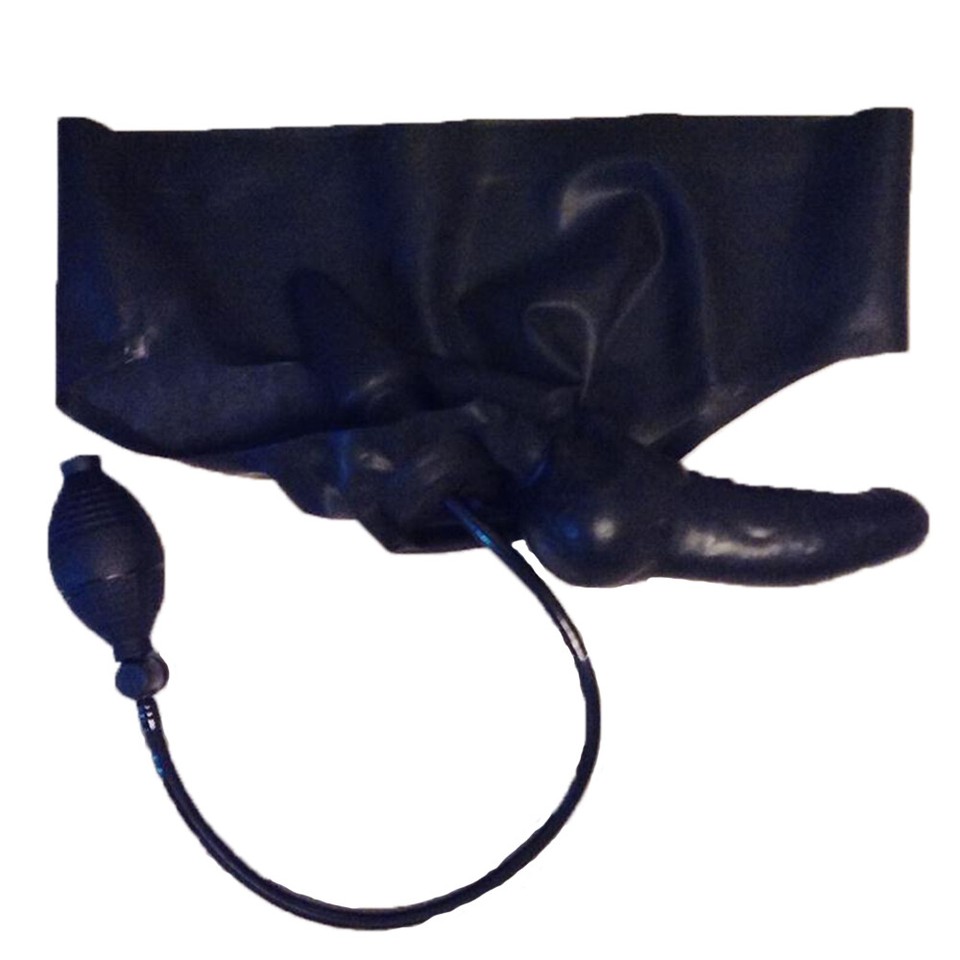 Black Latex Inflatable Lingerie Rubber Underwear Catsuits Bodysuit ...