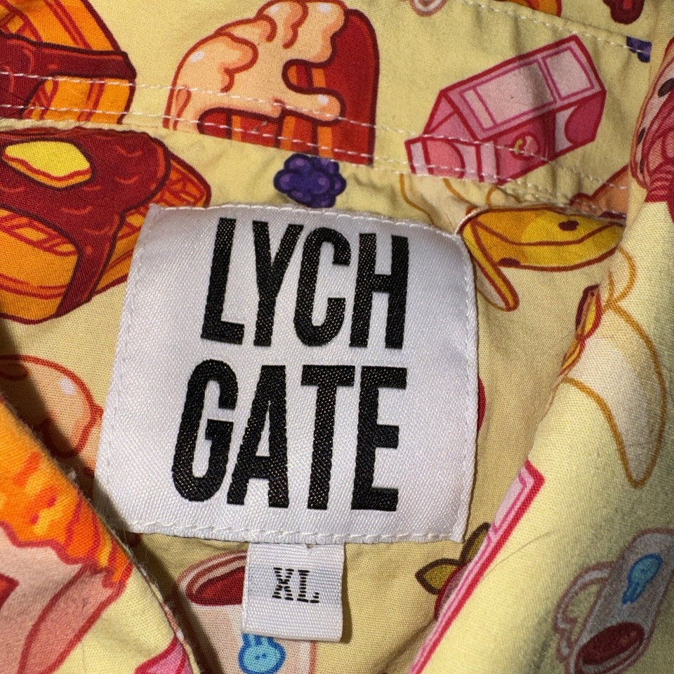 Lych Gate breakfast Donut Bacon Button Down Shirt XL | eBay UK