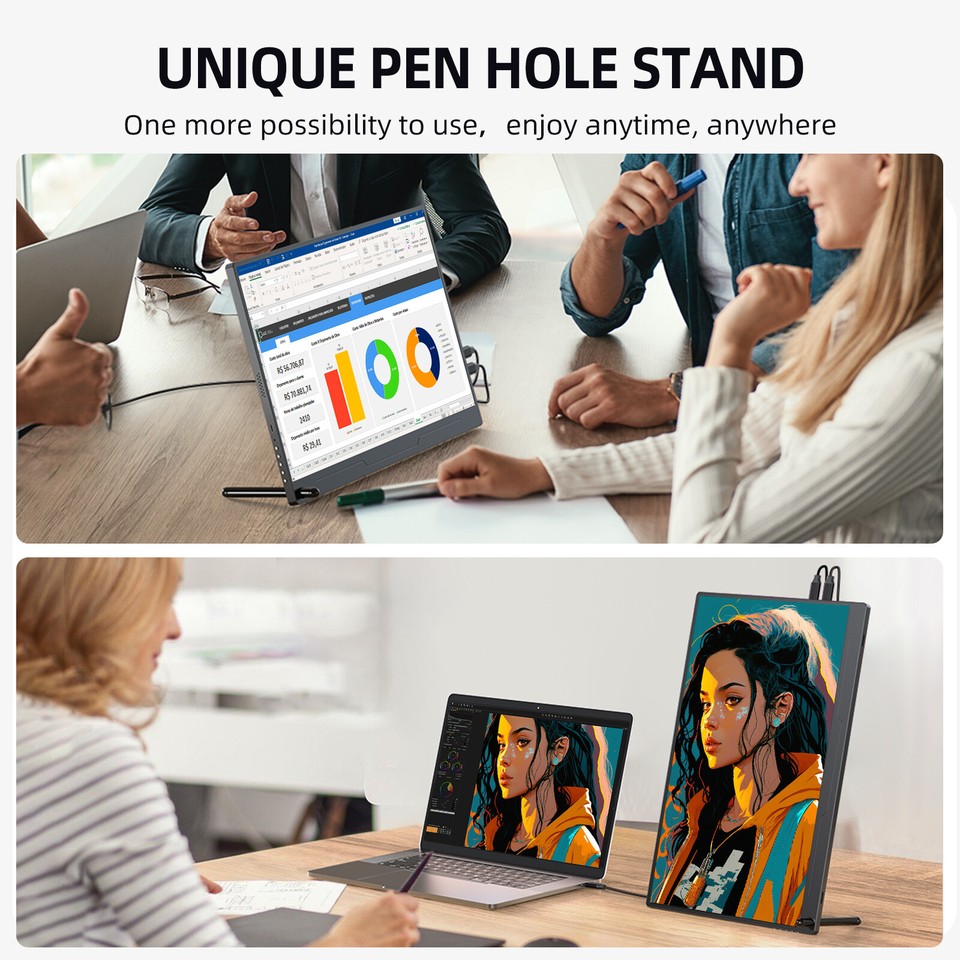 15.6" LCD Screen Portable Monitor 1920*1080 Full HD HDMI USB C OTG ...