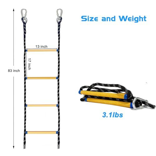 Boat Rope Ladder - Heavy Duty Polyester Line Marine Climbing Rope for ...