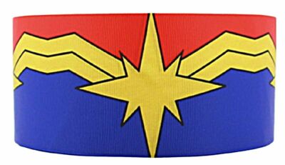 Captain Marvel 1" Wide Repeat Ribbon Sold in Yard Lots | eBay