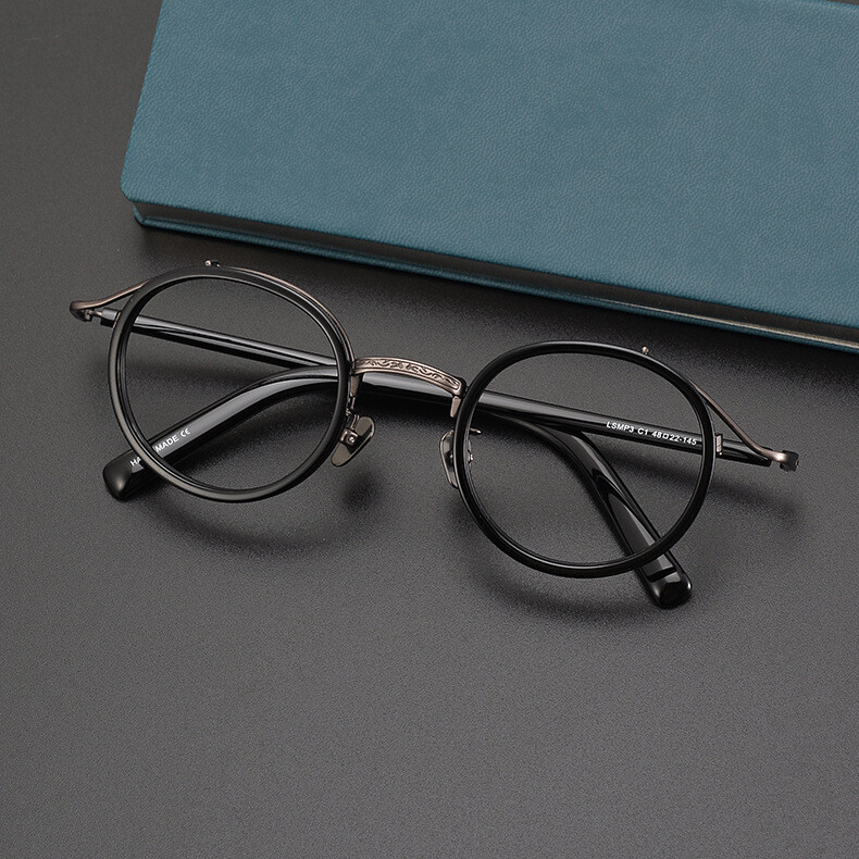 Japanese Round Eyeglass Frames Retro Hand Made Glasses Acetate+titanium ...