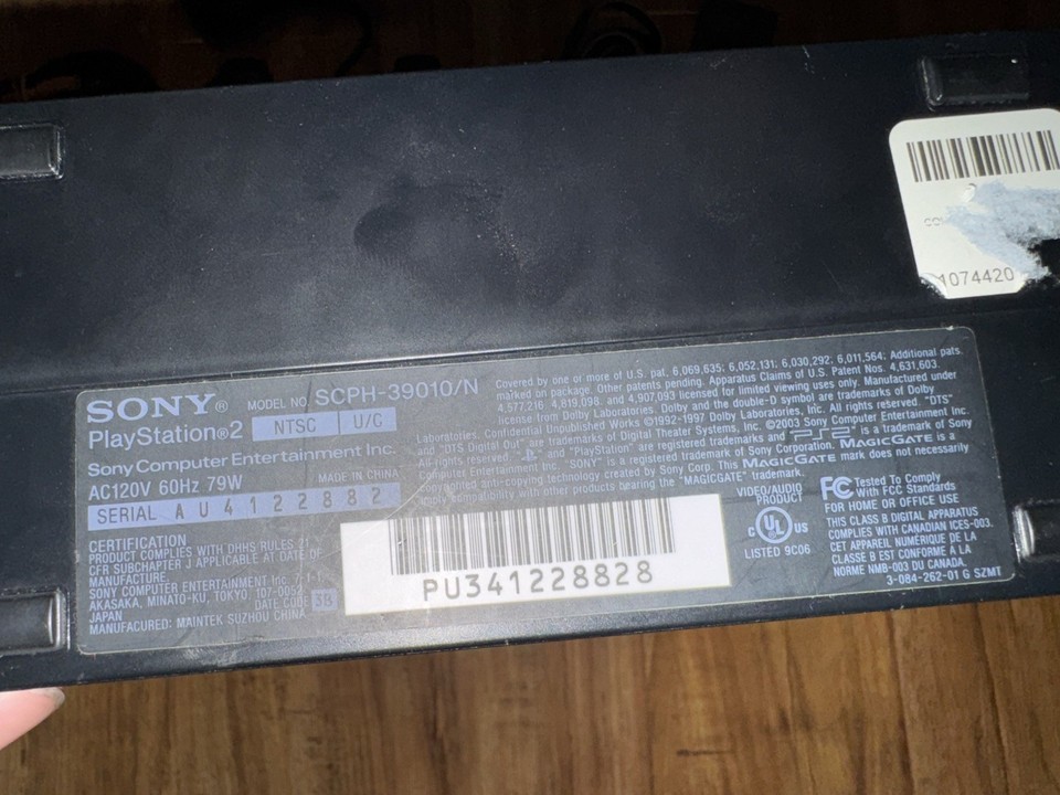 Sony PlayStation 2 Console Black W/CONTROLLER CABLES AND 2 GAMES PS2 ...