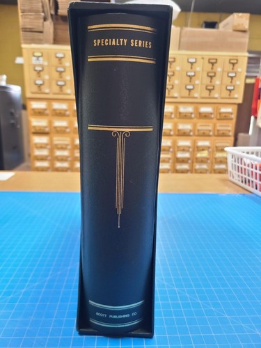 SCOTT 3" SPECIALTY SERIES STAMP ALBUM BINDER W/SLIPCASE- Green- Gently ...