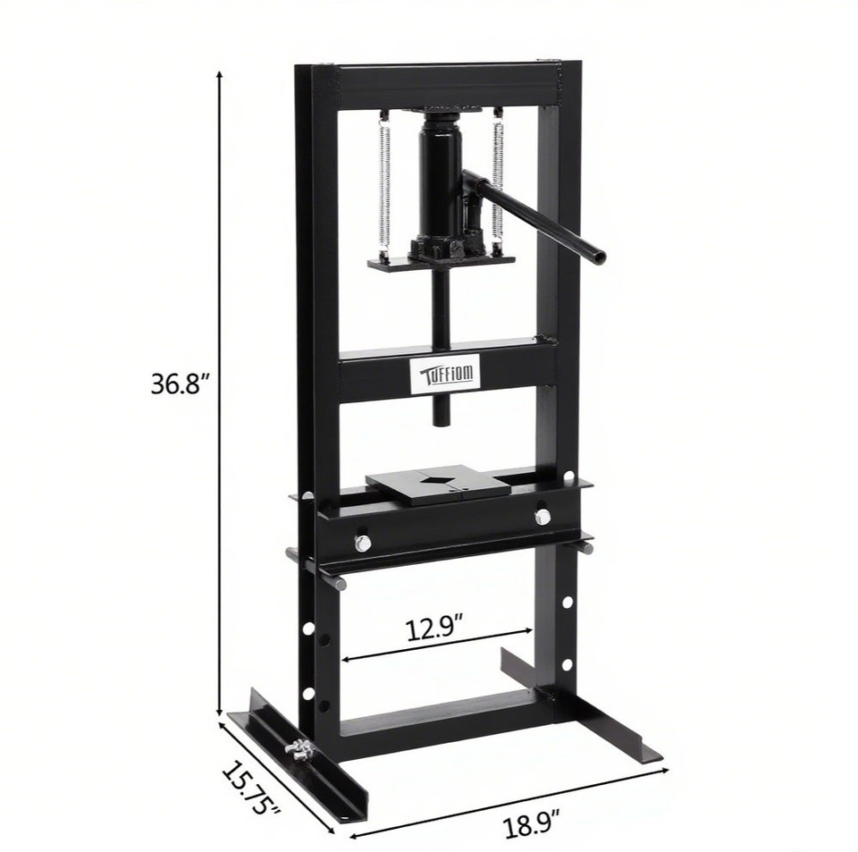 Hydraulic Shop Press 6 T w/ Press Plates H-Frame Benchtop Press Stand ...