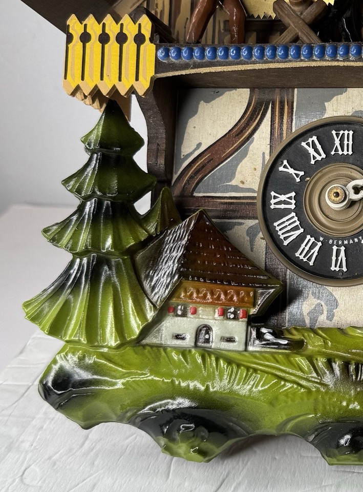 Vintage Musical Cuckoo clock west Germany black forest Fully Serviced ...