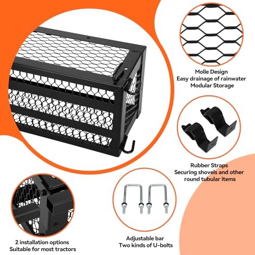 Heavy Duty Tractor Basket,Universal-Fitting Tractor Tool Box | eBay