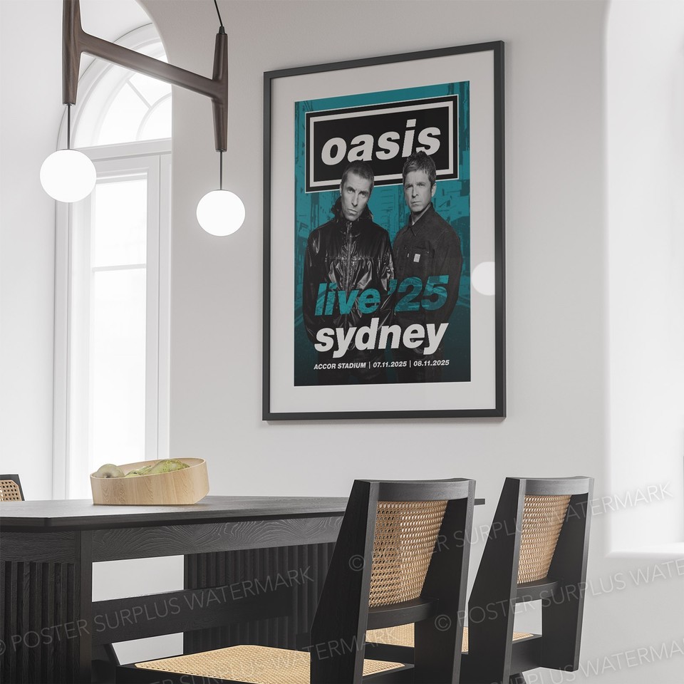 RARE - OASIS 2025 Sydney Accor Stadium Australian Tour Large Art Merch ...