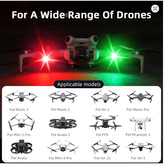 Blinking LED Strobe Light USB Rechargeable 300mAh Signal Lamp for Drone ...