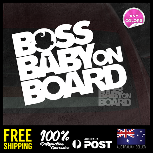 Boss Baby On Board Waterproof Decals Vinyl Stickers 166x115mm Funny Boy ...