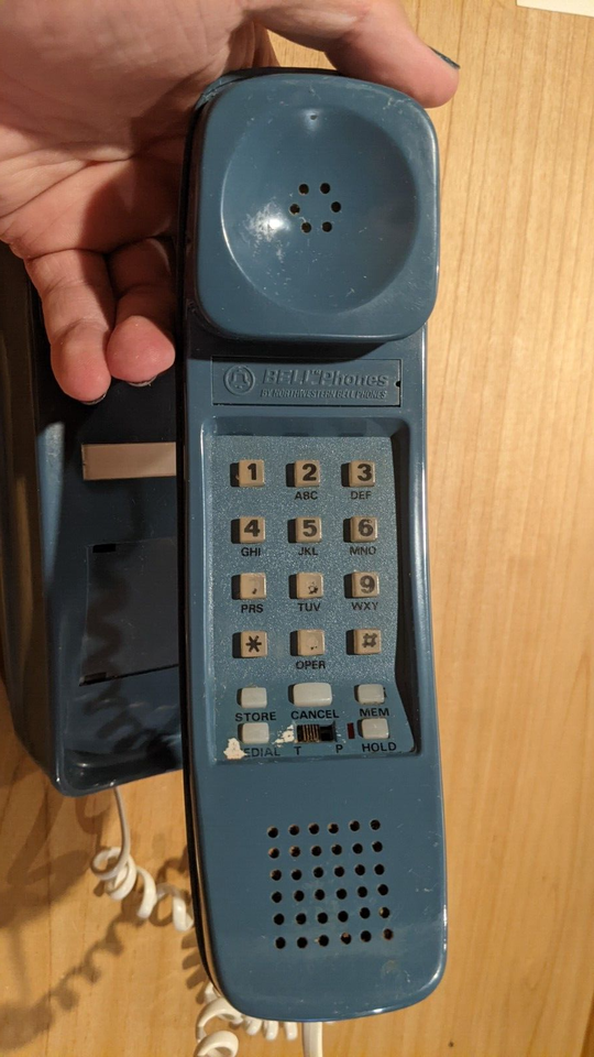 Blue Vintage Bell Phones Desk or Wall Mount Push Button Works Faded ...