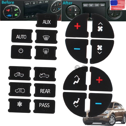AC Dash Button Repair Kit Decal Stickers Replacement For Chevrolet GMC ...