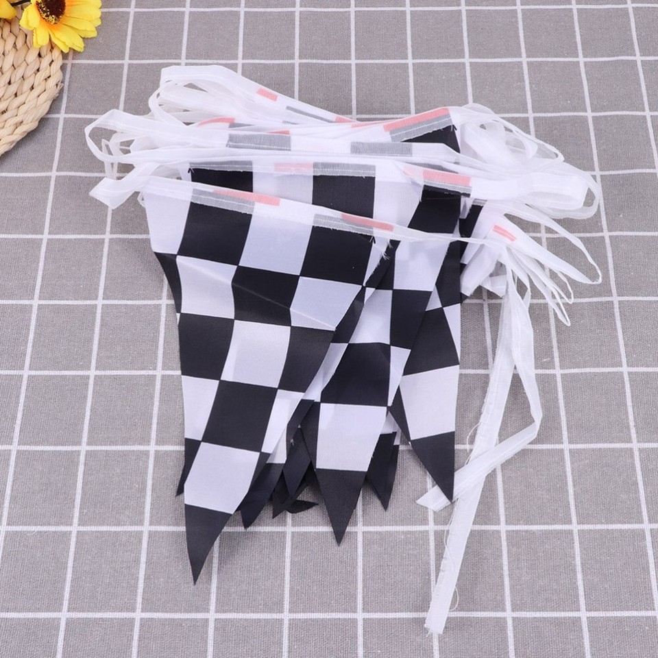 Checker Pattern Pennant Party String Curtain Race Track Car | eBay UK