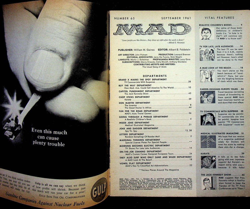 Vtg MAD Magazine Issue No. 65 September 1961 | eBay