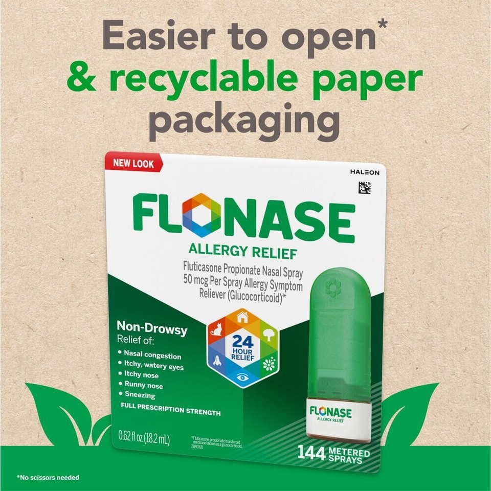 FLONASE Allergy Relief Nasal Spray, 144 Doses - 2 in a Pack 72x2 ...