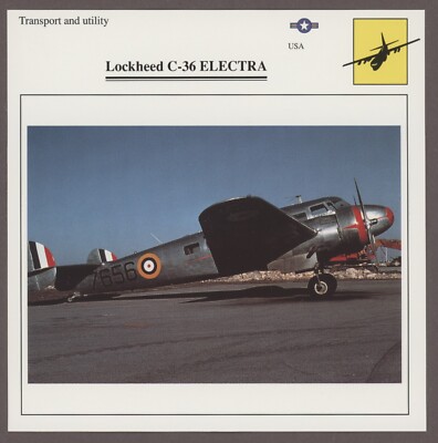 Lockheed C-36 Electra Warplanes Military Aircraft Edito Service Card ...