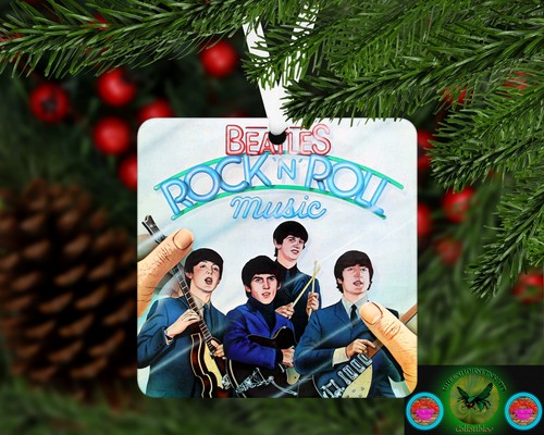 Beatles Rock N Roll Music Album Aluminum Square Christmas Tree Ornament ...