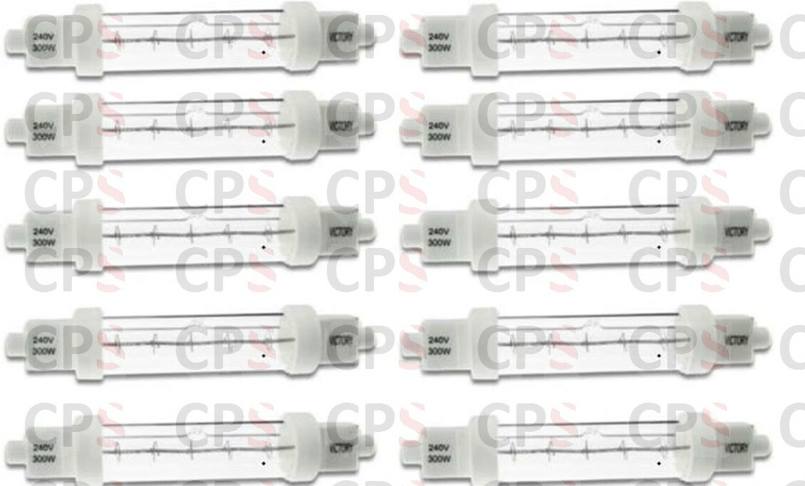 10 x JACKETED FOOD SAFE PUSH FIT GANTRY HEAT LAMPS BULBS LIGHTS R7 ...
