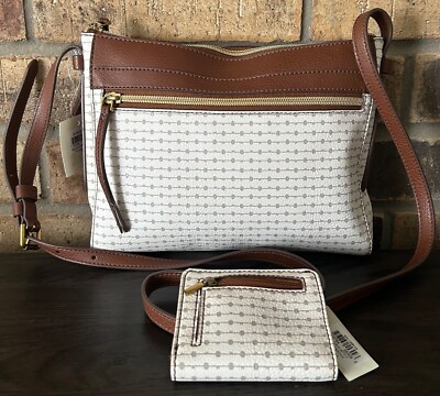 FOSSIL FELICITY CROSSBODY BAG BONE/BROWN SHB2024 MATCHING WALLET ...