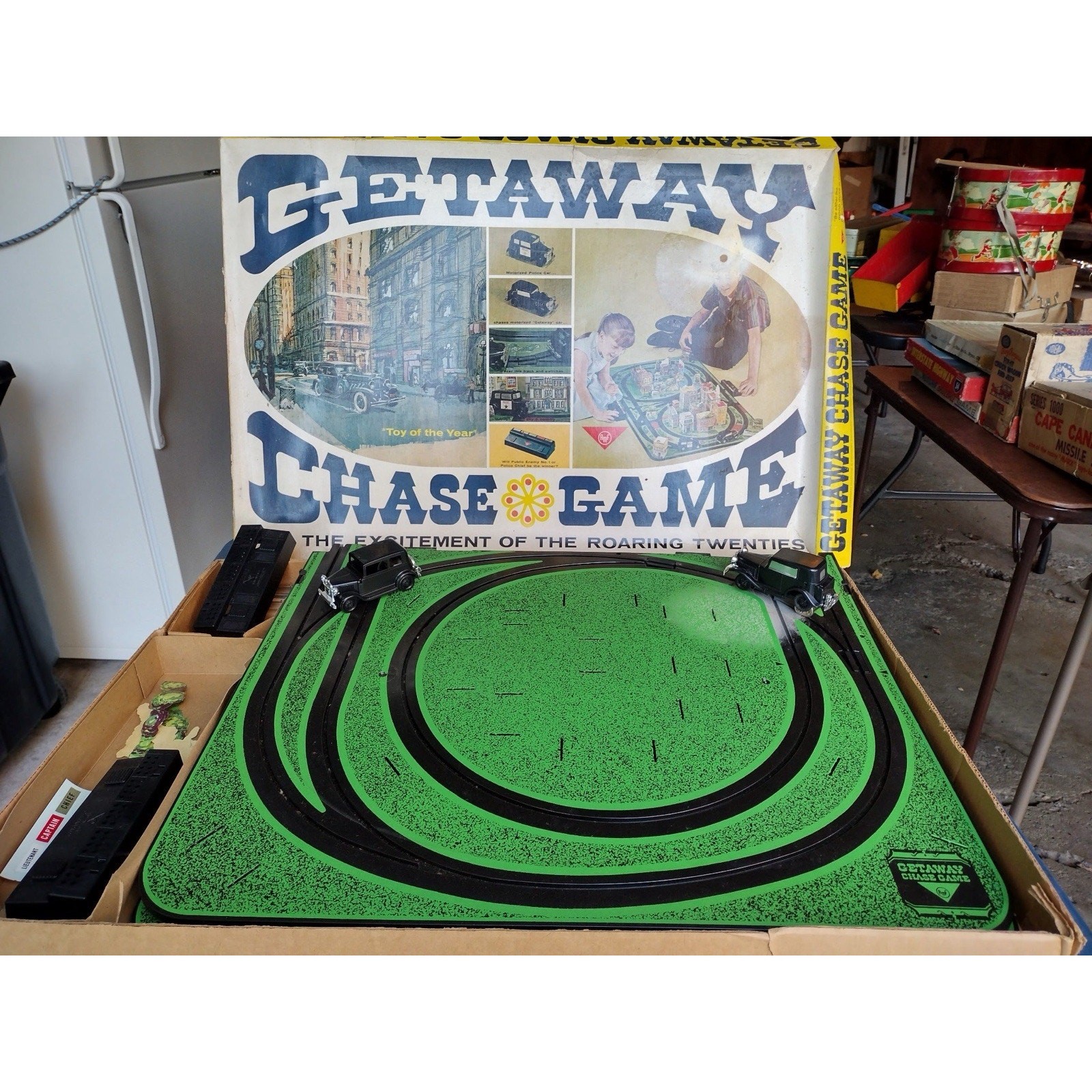 Vintage 1960s Marx Getaway Chase Game Slot Car Set – Complete w/ Box ...