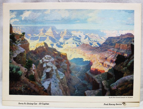 SANTA FE RAILROAD DINING CAR MENU EL CAPITAN FRED HARVEY SERVICE ...