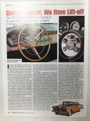 HMN 1378 Article Dashboard Design Control Center 1958 Edsel Instrument ...