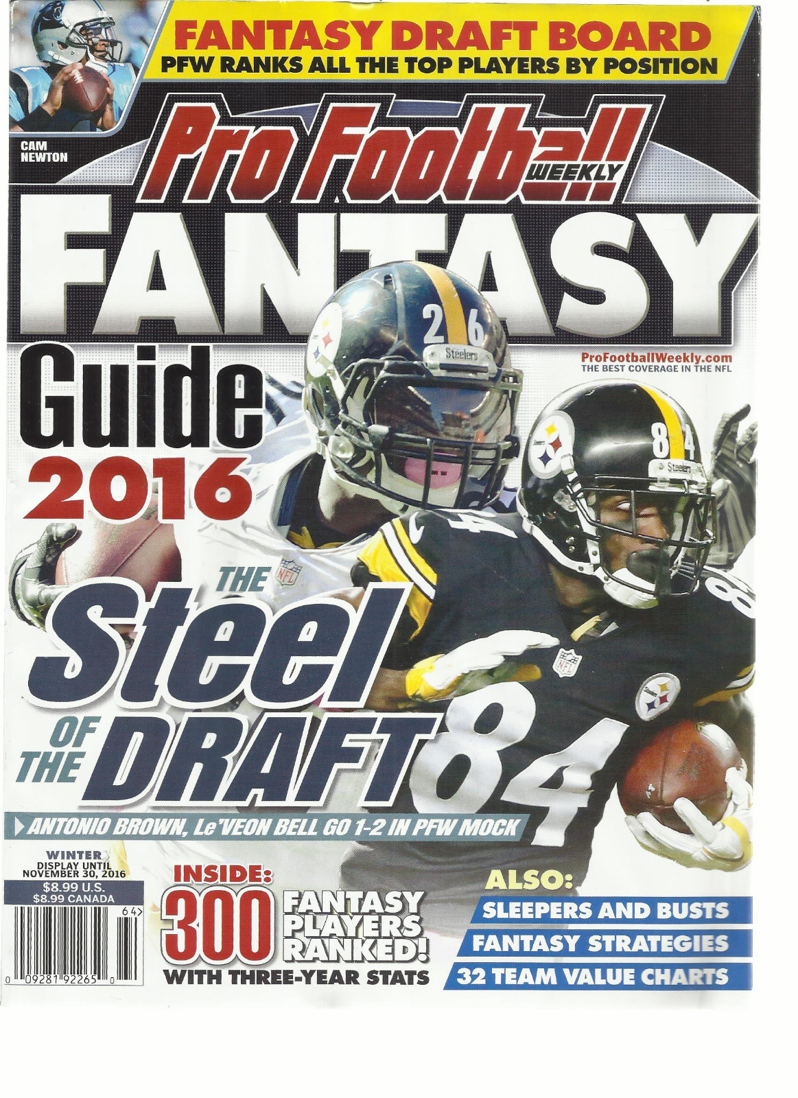 PRO FOOTBALL WEEKLY FANTASY FOOTBALL GUIDE, 2016 ( THE STEEL OF THE ...