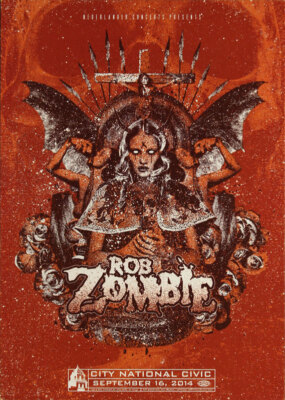 Rob Zombie Poster 9/16/2014 City National Civic San Jose CA Zak Wilson ...