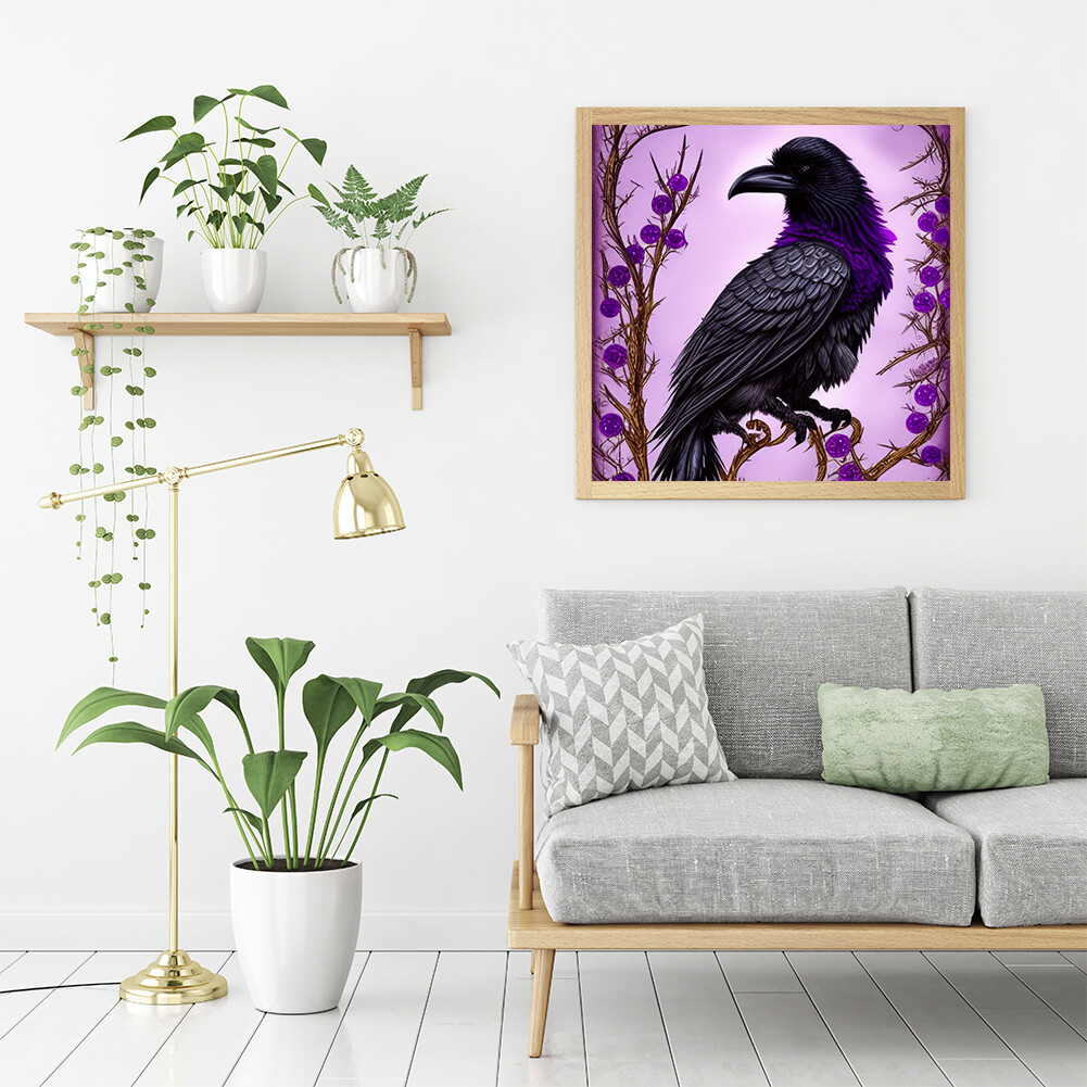 MY# 5D DIY Full Round Drill Diamond Painting Crow Kit Home Decoration ...
