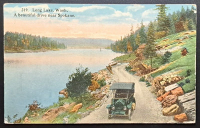 Vintage - Long Lake A beautiful drive near Spokane, WA - Postcard | eBay