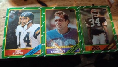 1986 TOPPS CARD #203 STEVE LARGENT Kevin Mack, Dan Fouts | eBay