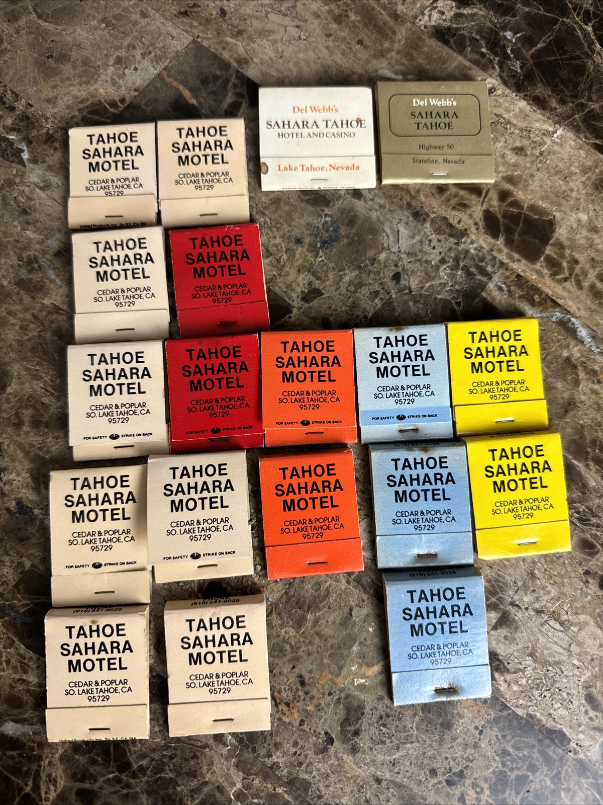Tahoe Sahara Motel Vintage Matches Lot Matchbook Unstruck Bundle 19 ...