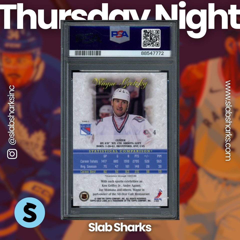 1998 TOPPS GOLD LABEL #4 WAYNE GRETZKY CLASS 2 BLACK LABEL PSA 9 | eBay