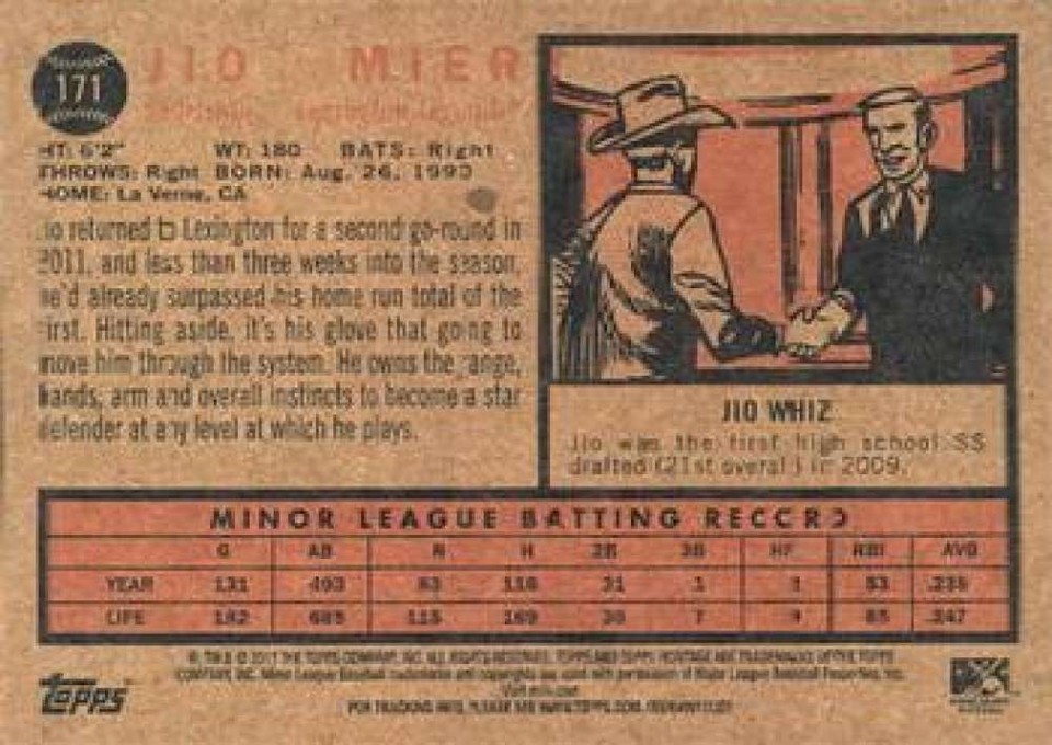 2011 Topps Heritage Minor League #171 Jio Mier (Prospect / Rookie Card ...