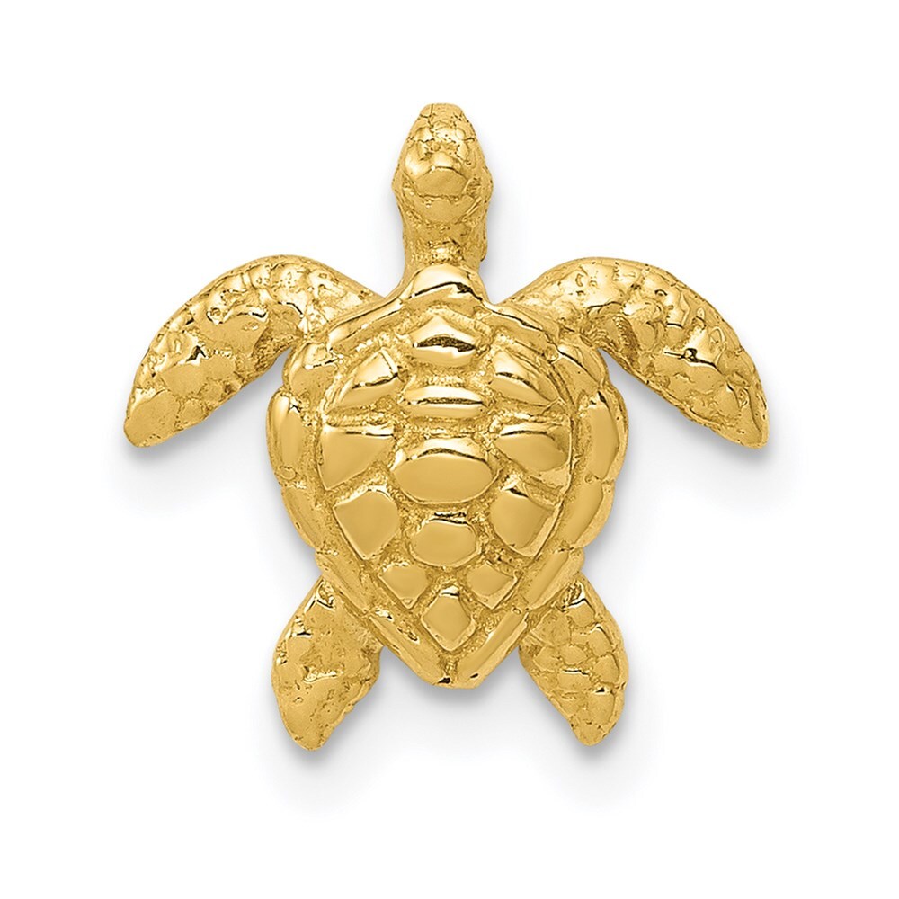 Real 14kt Yellow Gold Polished Small Sea Turtle Chain Slide | eBay