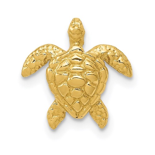 Real 14kt Yellow Gold Polished Small Sea Turtle Chain Slide | eBay