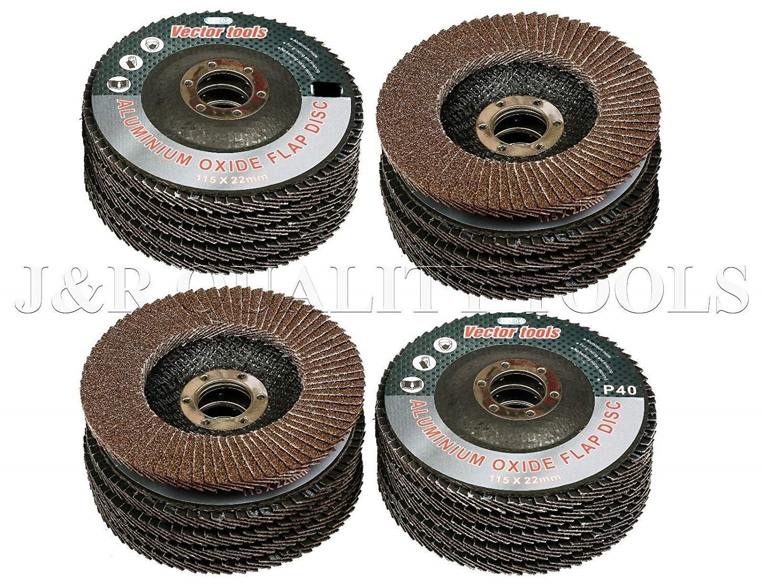 40 60 80 120 Grit 4.5x7/8" 4 1/2" Aluminum Angle Grinder Flap Disc ...