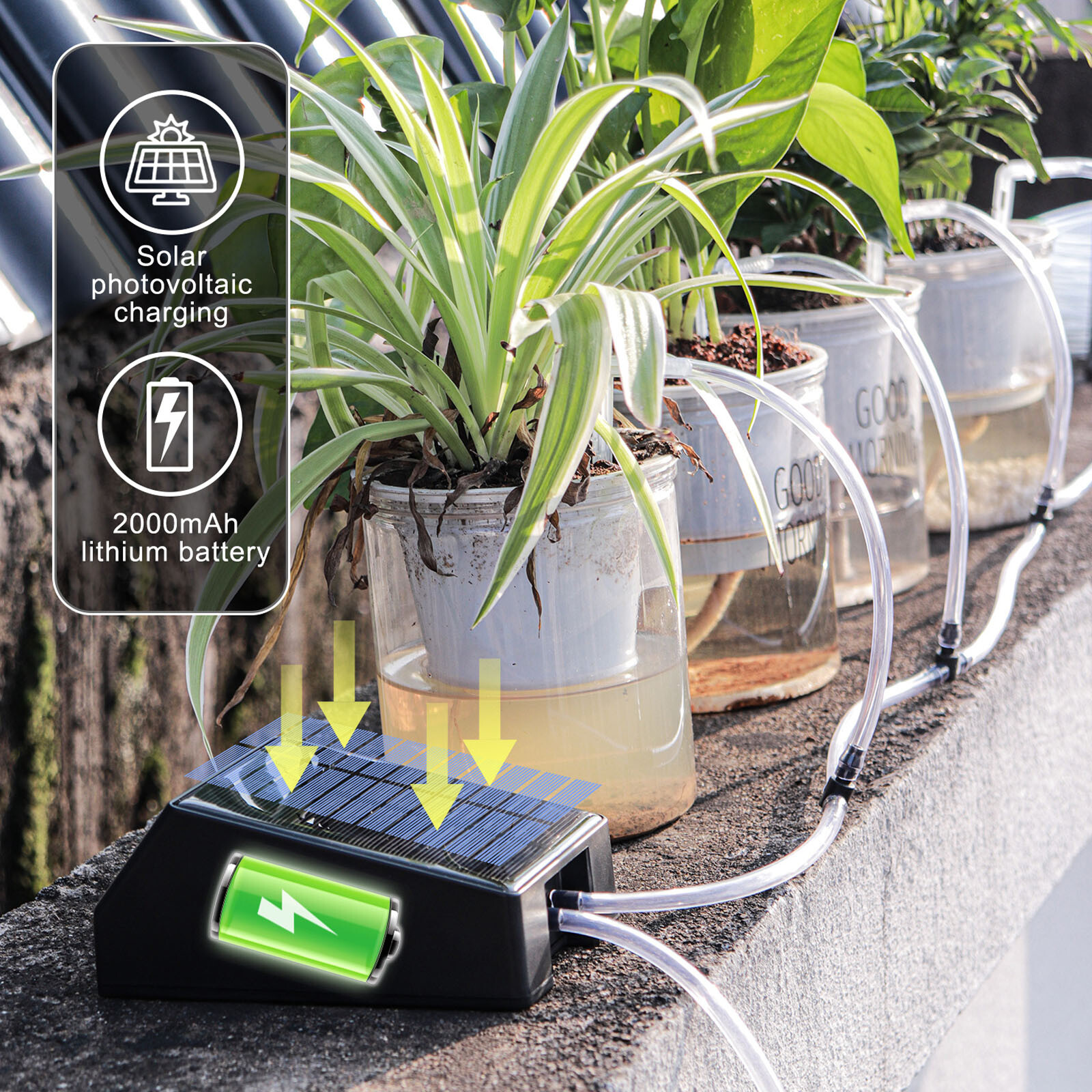 Smart Drip Self Watering System Irrigation Timer Kit 10M Solar Power ...