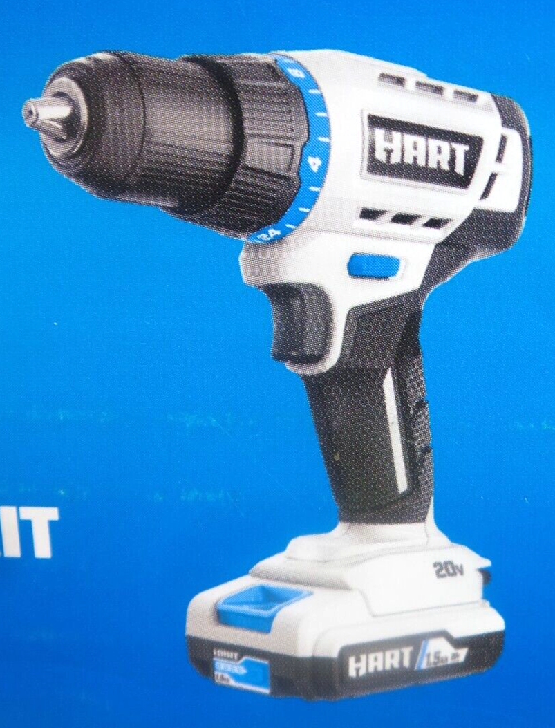HART 1/2" CORDLESS DRILL/DRIVER KIT 20V HPDD02B (G125579-1 (AO) BY-23 ...