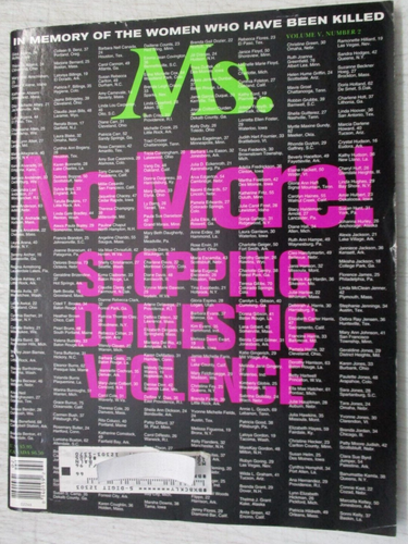 MS. MAGAZINE SEPT OCT 1994 STOPPING DOMESTIC VIOLENCE MEMORIUM WOMEN'S ...