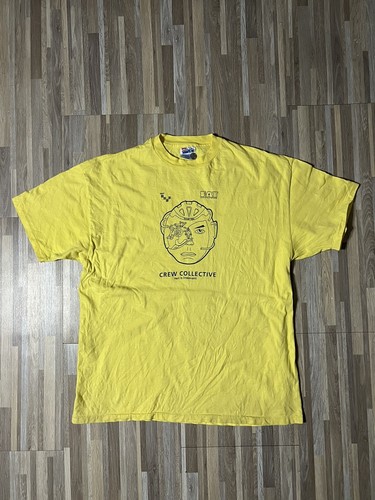 Vintage 90s Crew Collective 1994 Obscure Graphic Yellow T-shirt XL ...