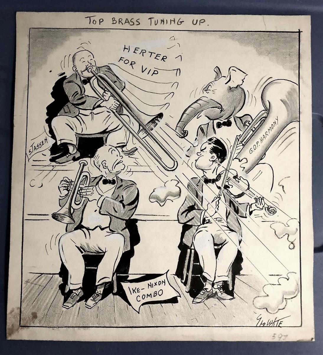 White Wig Cartoon Polititian Civilization & Barbarism: Cartoon