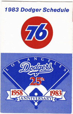 1983 LOS ANGELES DODGERS BASEBALL POCKET SCHEDULE - 25TH ANNIVERSARY | eBay