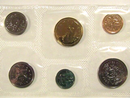 1995 Royal Canadian Mint 1,5,10,25,50 Cents 1 Dollar 6 Coins unc Coin ...