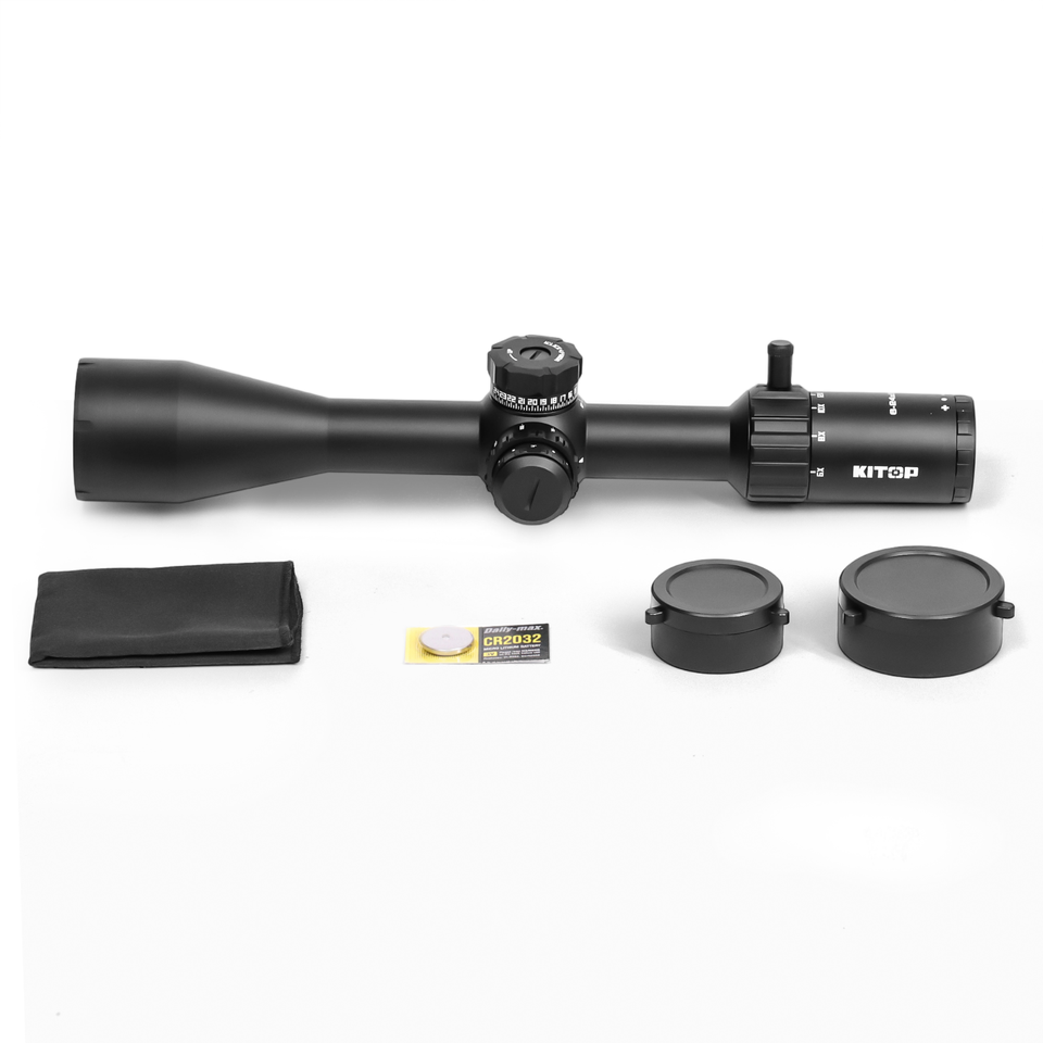 KiTOP Optics 6-24x50mm Crosshair Rifle Scope w/ FFP Illuminated MOA ...