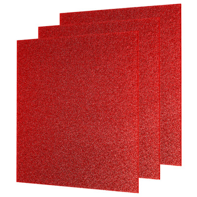 3Pcs Red Glitter Acrylic Sheets 1/8" Thickness 8" x 8" PMMA Sheets | eBay