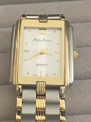 Philip Persio Quartz Ladies Unusual Gold Silver Tone Watch Untest ...
