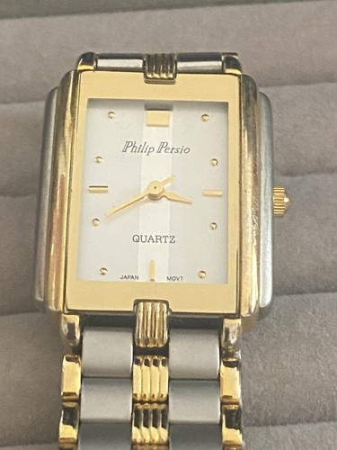 Philip Persio Quartz Ladies Unusual Gold Silver Tone Watch Untest ...